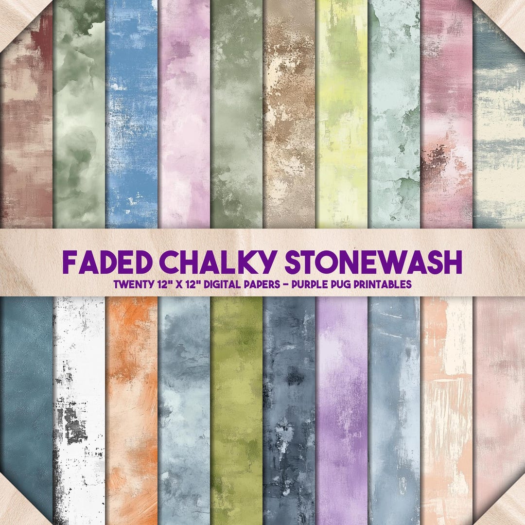 Faded Chalky Stonewash - Watercolor Stonewash Digital Paper, Soft ...