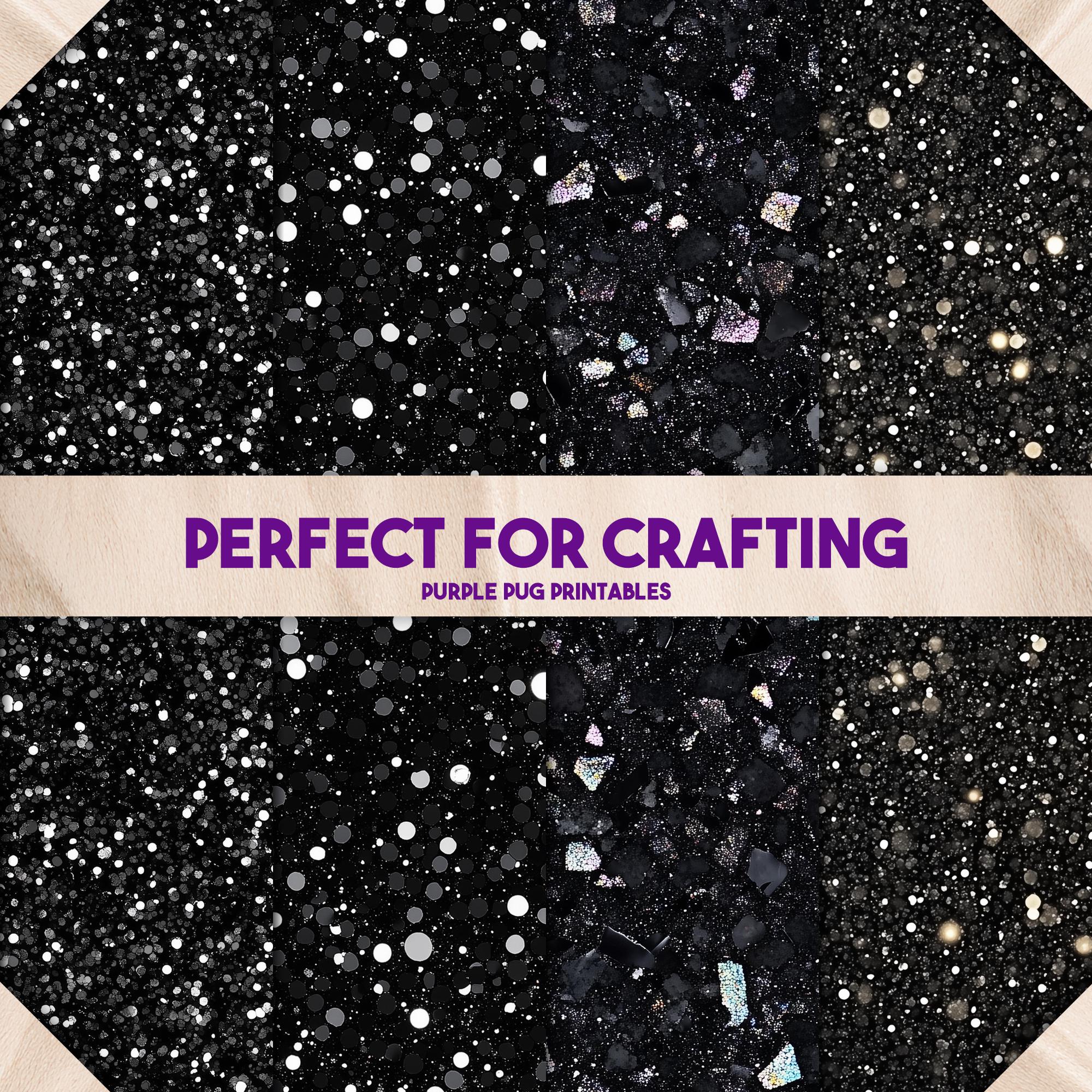 Black Glitter Papers - Seamless Glitter Digital Paper, Dark Sparkle ...