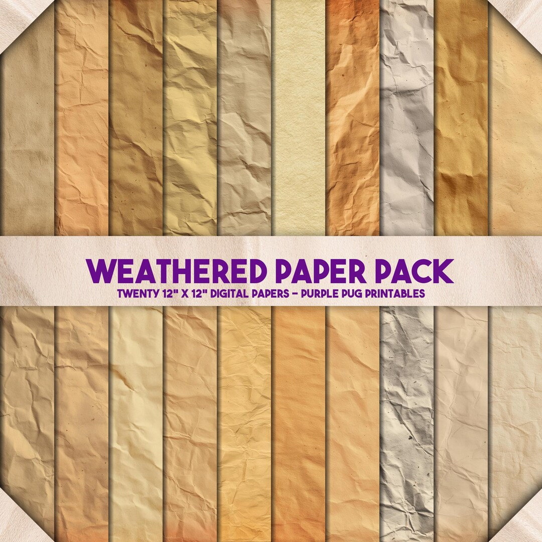 Weathered Paper Pack - Vintage Digital Paper Pack, Old Parchment ...