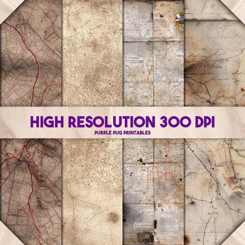 Weathered Maps - Antique Map Digital Paper Pack, Vintage Cartography ...