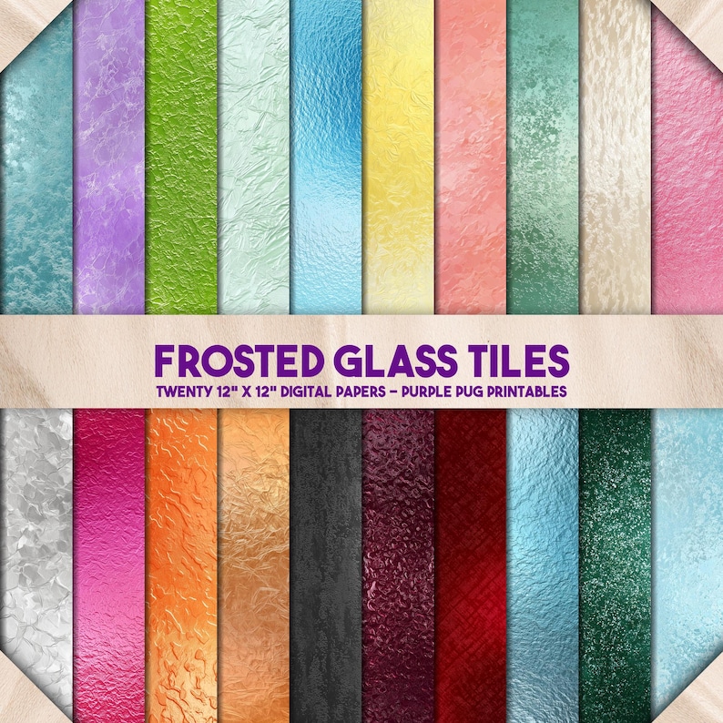 Frosted Glass Tiles - Seamless Frosted Glass Texture Digital Paper Pack ...