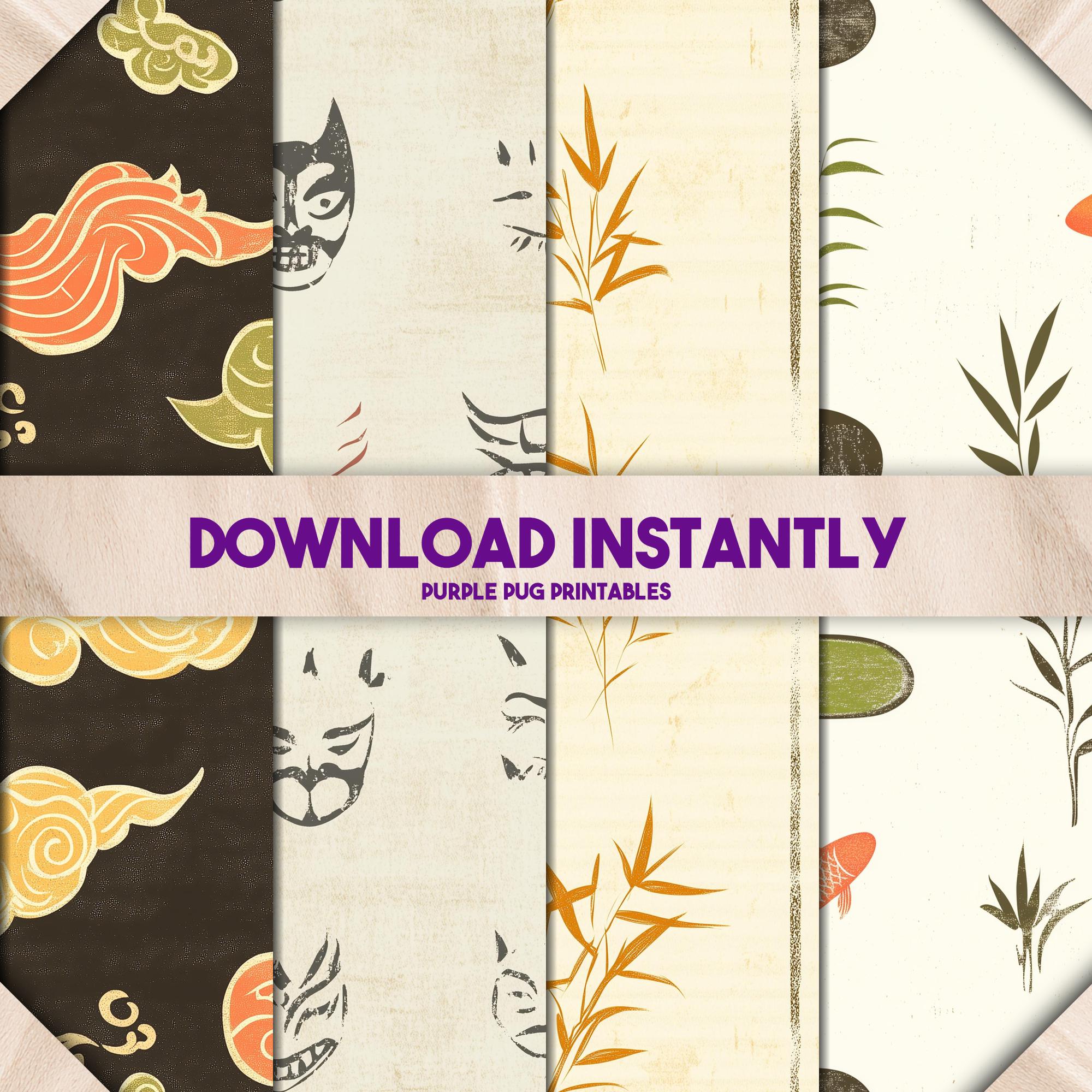 Paper Patterned Japan - Japanese Patterns Digital Paper Pack, Kimono ...
