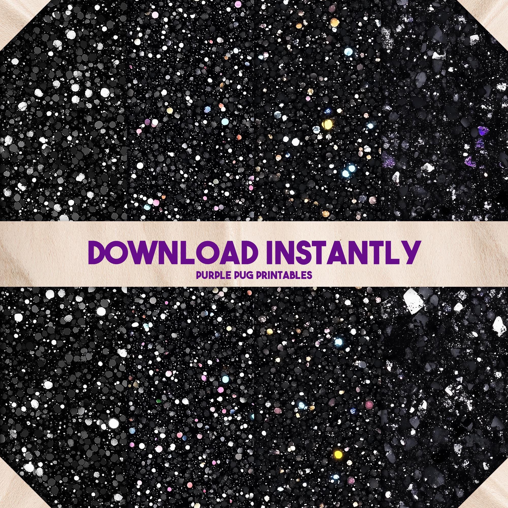 Black Glitter Papers - Seamless Glitter Digital Paper, Dark Sparkle ...