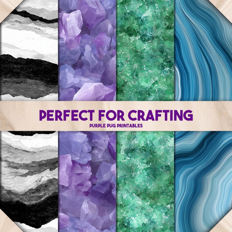 Gemstone Texture Pack - Seamless Gemstone Textures, Crystal Digital ...