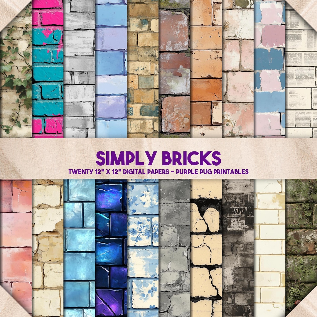 Simply Bricks - Digital Brick Wall Texture Papers, Seamless Junk ...