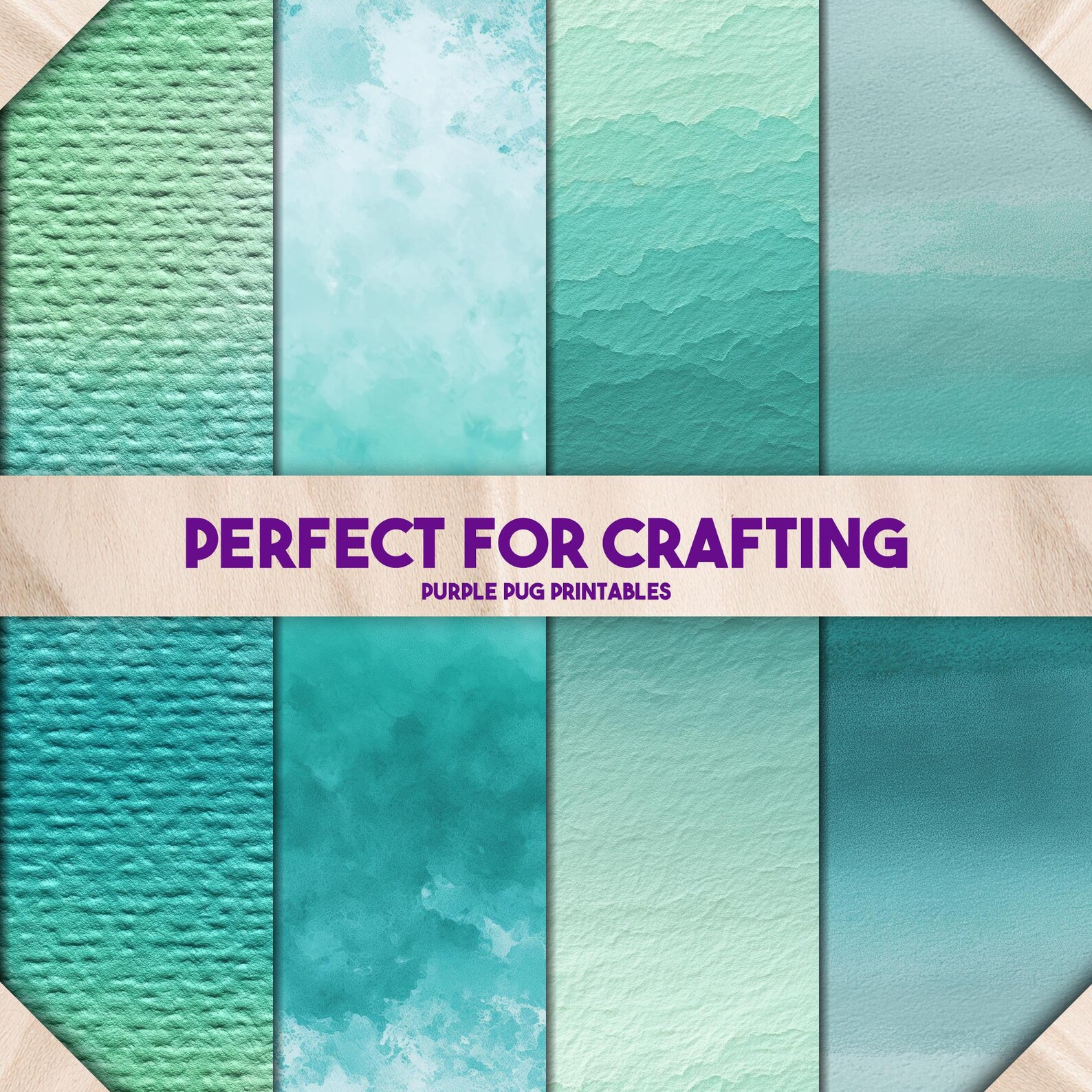 Seafoam Green Ombre - Aqua Blue Watercolour Paper, Ocean Ombre Digital ...