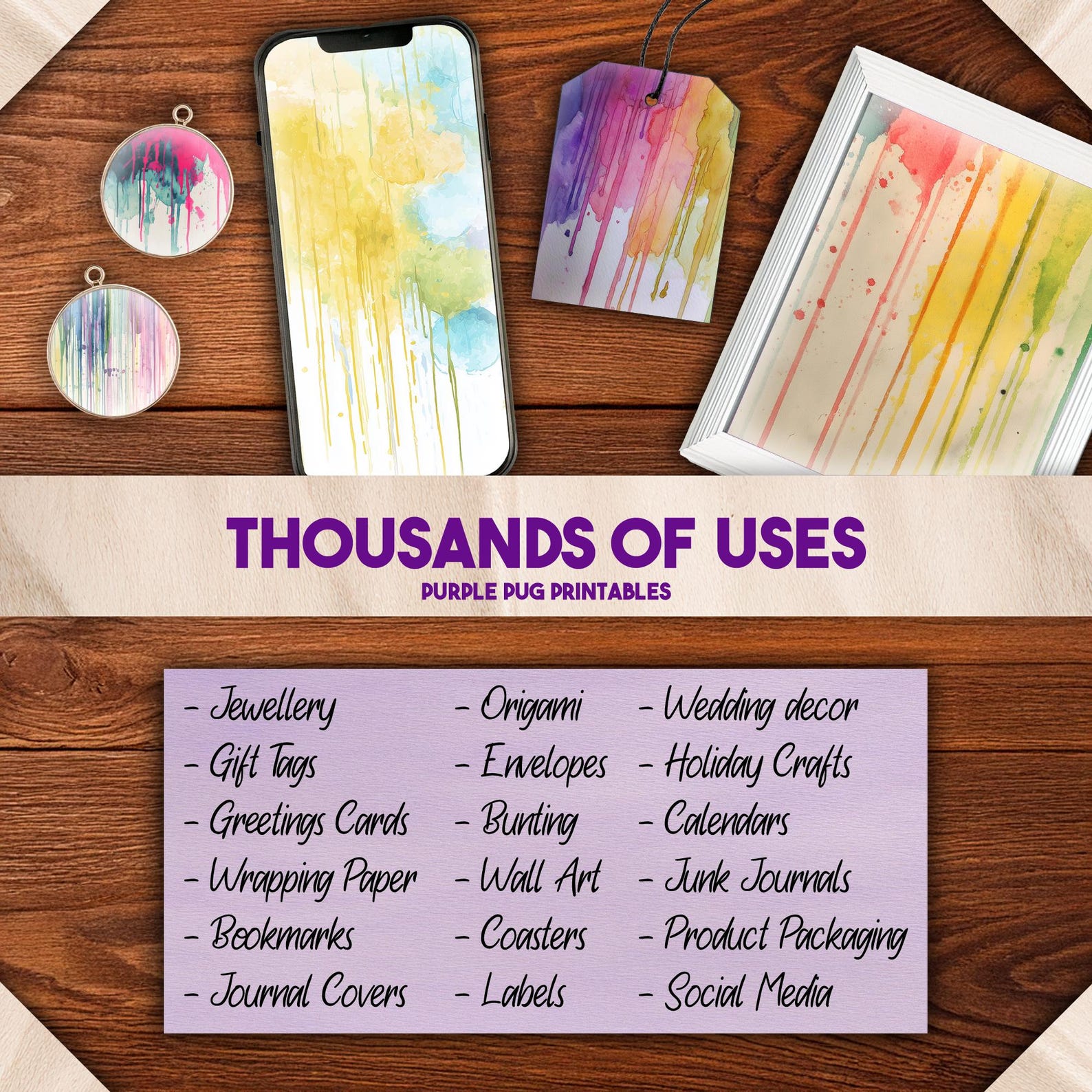 Watercolour Drips - Dripping Watercolor Digital Paper Pack, Abstract ...