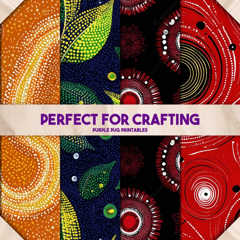 Dotted Earthsong - Aboriginal Dot Art Digital Paper Pack, Indigenous ...