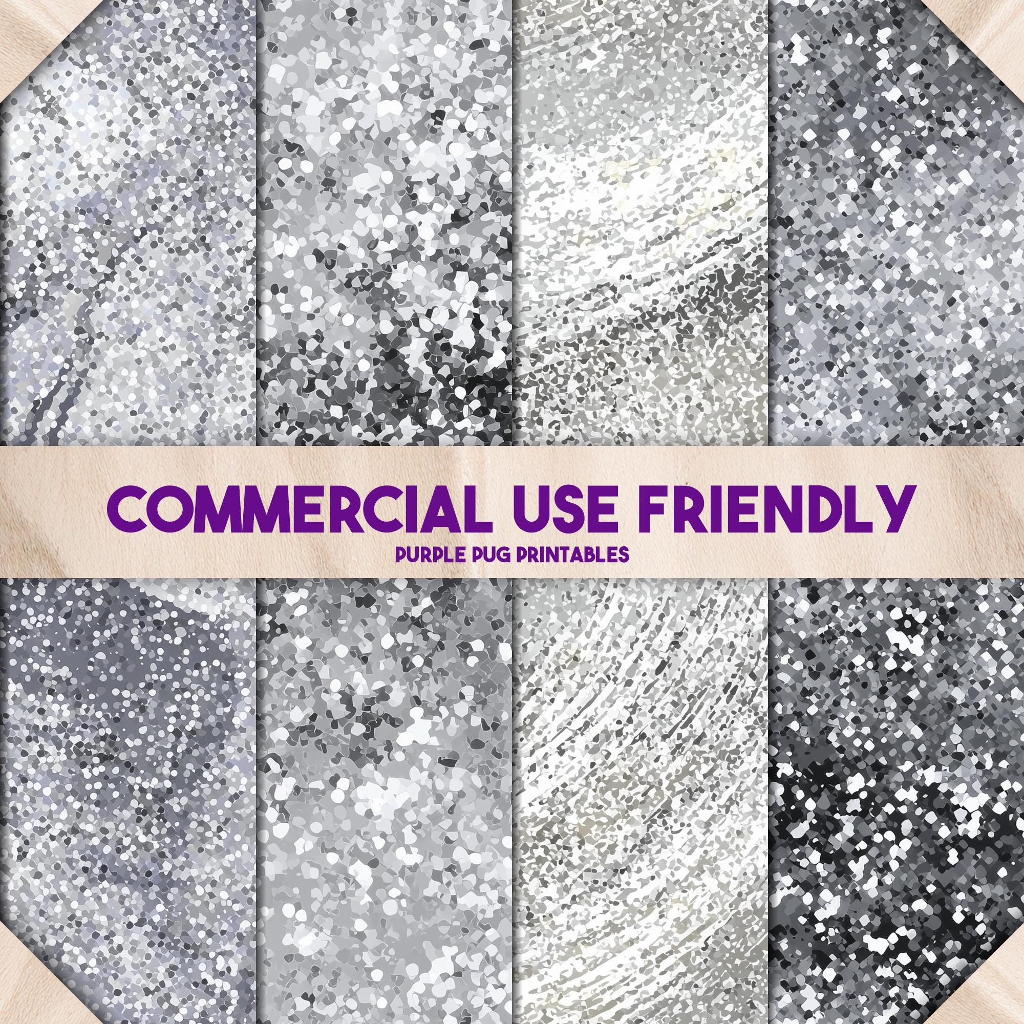 Silver Glitter Papers - Seamless Digital Paper, Gray Marble Textures ...