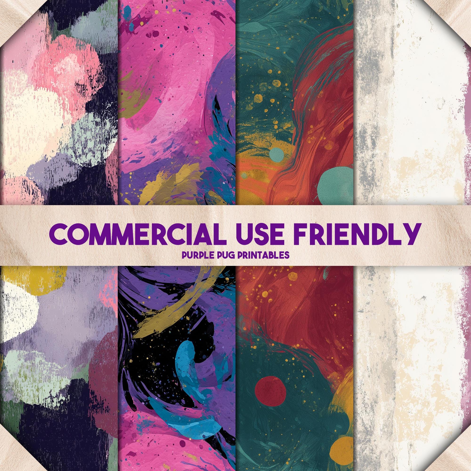 Splatter and Sway - Seamless Abstract Painterly Digital Paper, Mixed ...