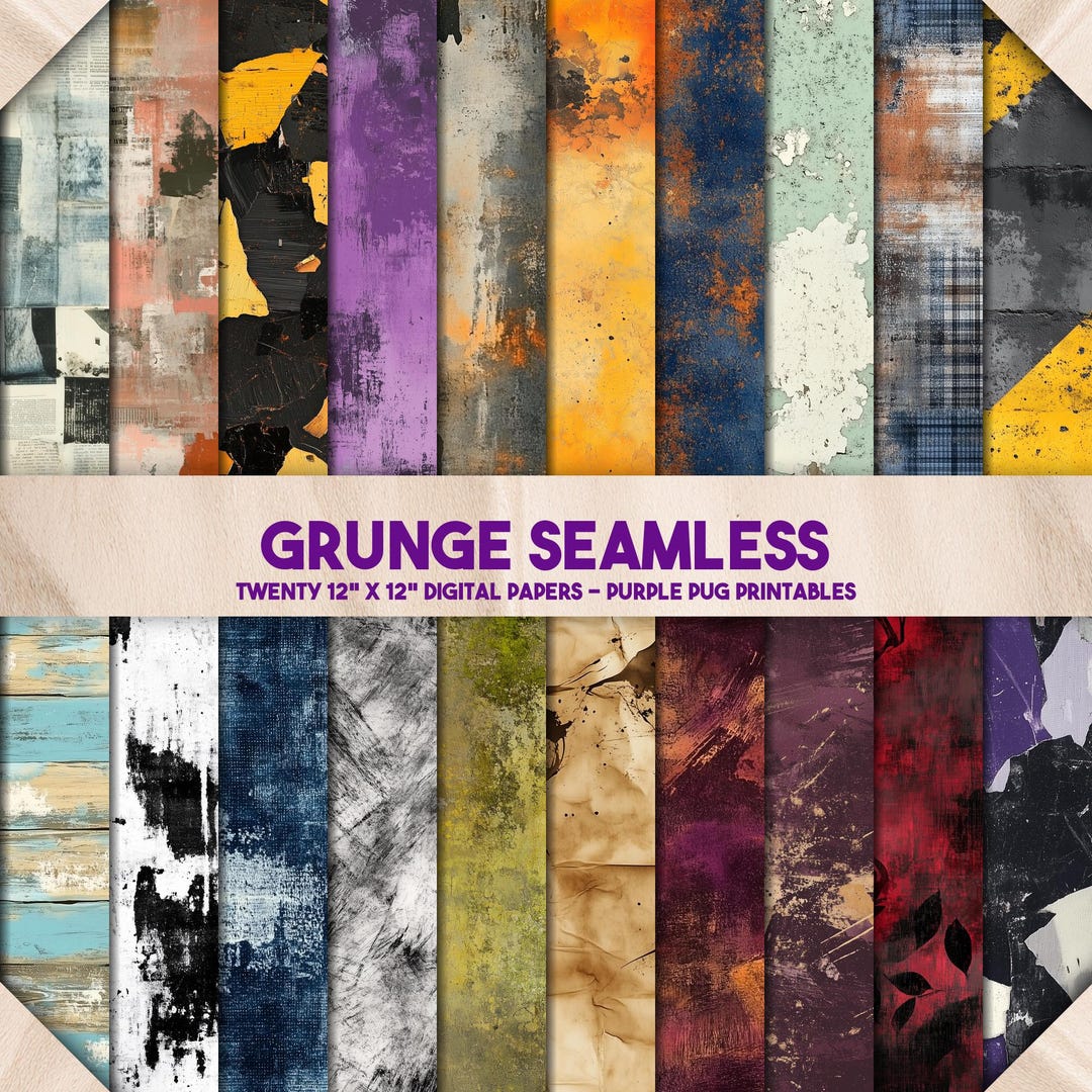 Grunge Seamless - Grunge Seamless Digital Paper, Distressed Textures ...