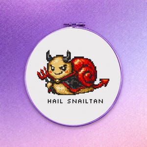 Hail Snailtan Cross Stitch Pattern - Instant PDF Download - Etsy Australia