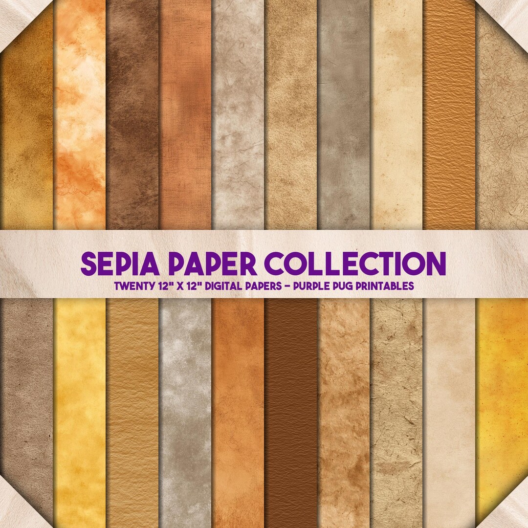Sepia Paper Collection - Seamless Vintage Digital Papers, Grunge ...