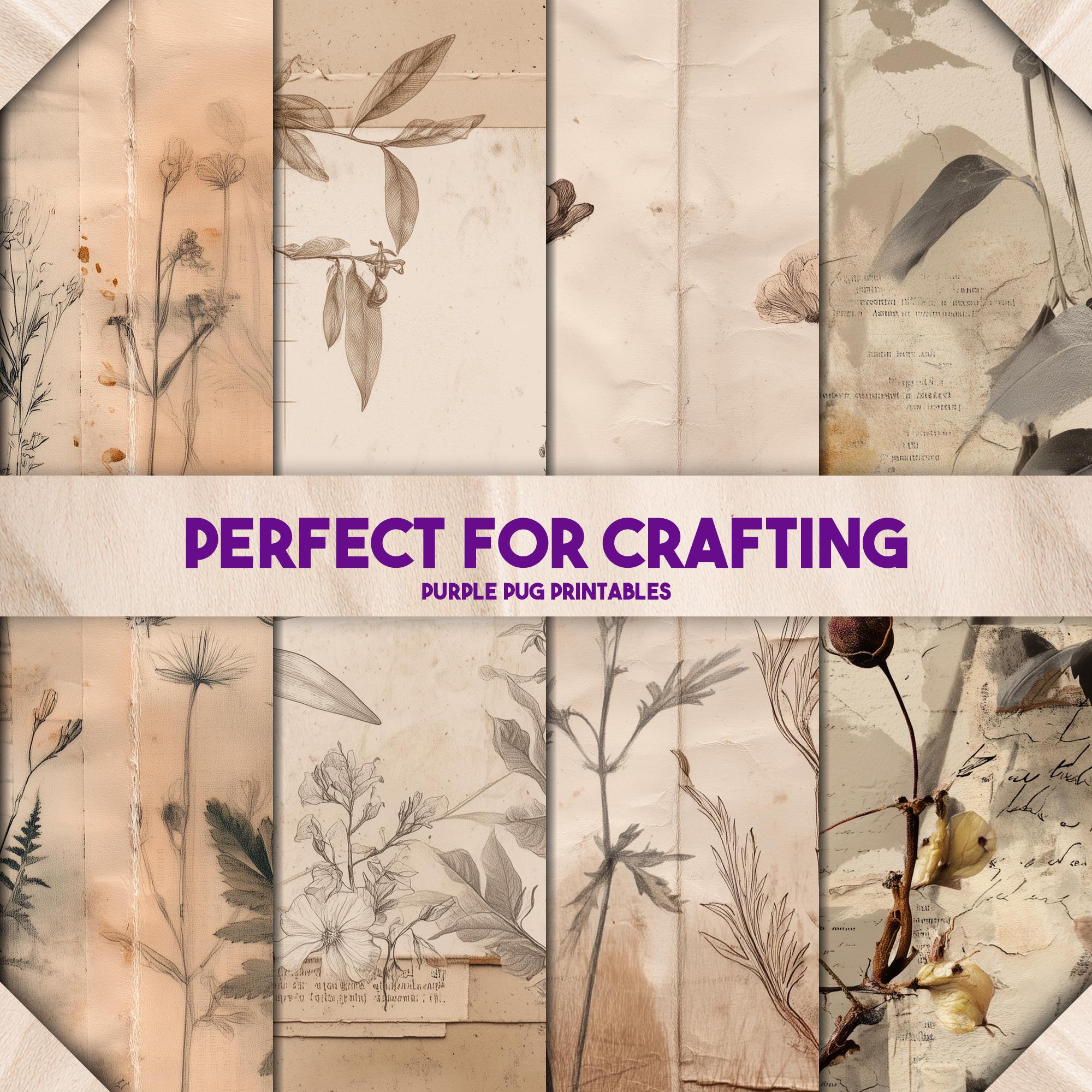 Neutral Garden Grunge - Faded Garden Scrapbook Papers, Junk Journal ...