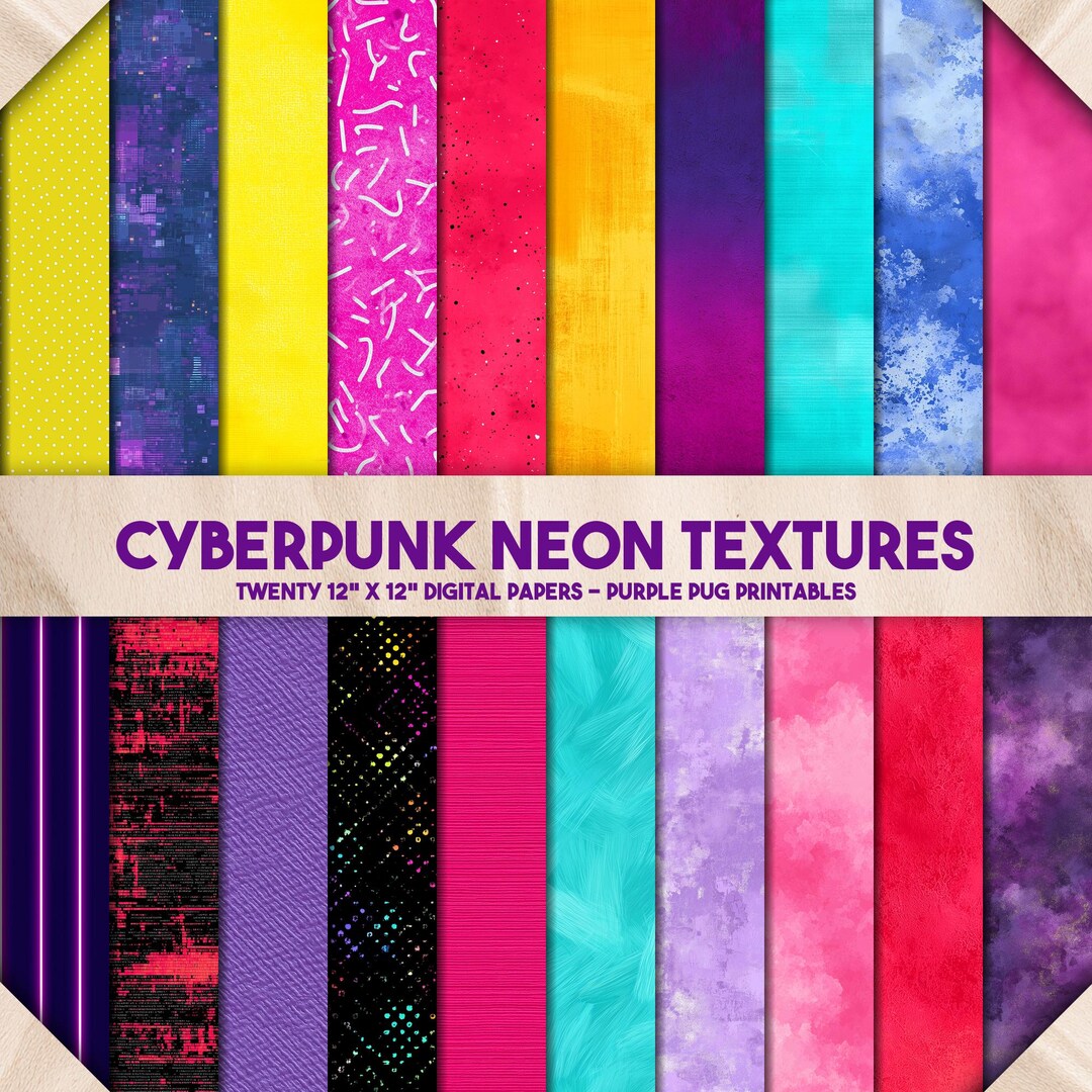 Cyberpunk Neon Texture - Seamless Neon Glitch Textures, Vaporwave ...