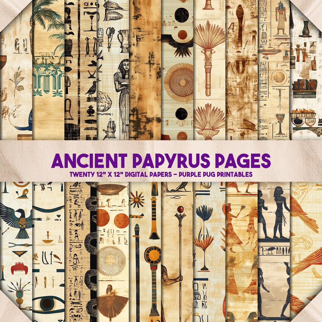 Ancient Papyrus Pages - Ancient Egyptian Digital Paper Pack, Vintage ...