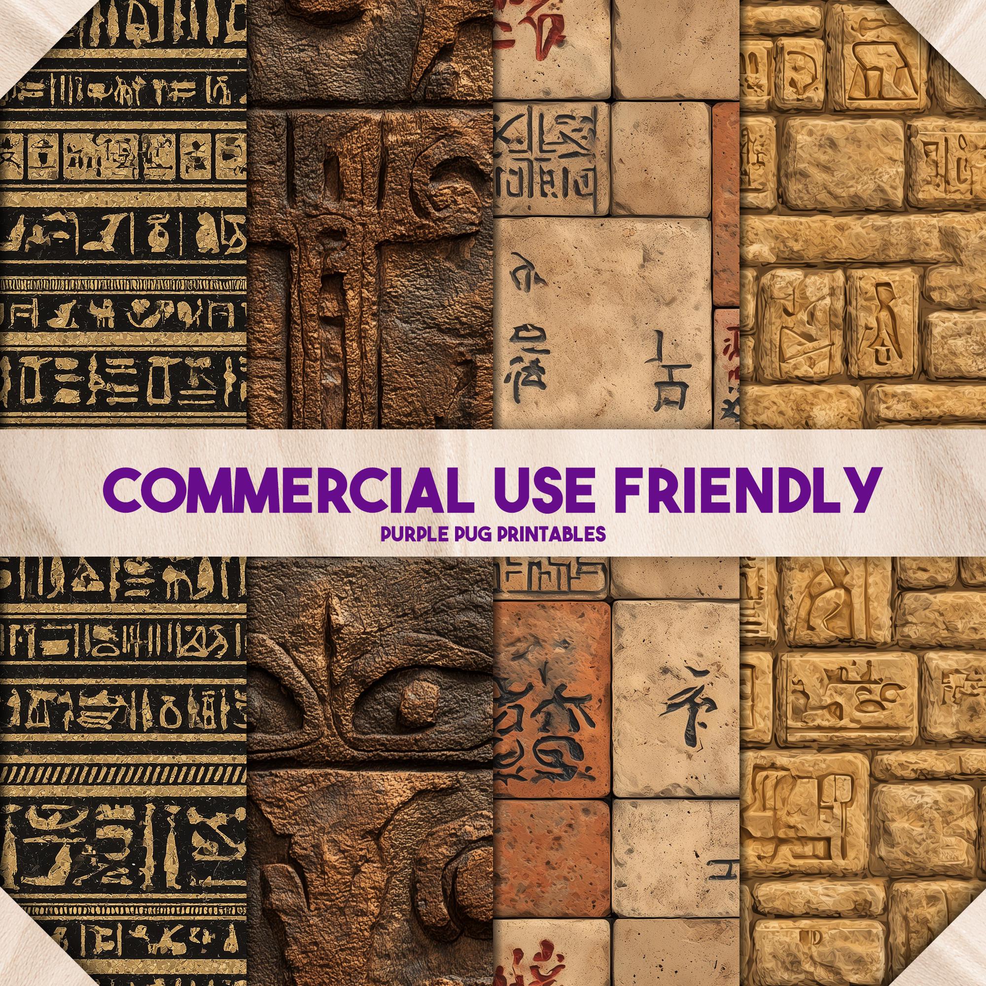 Ancient Textures - Seamless Ancient Egyptian Digital Paper, Vintage ...