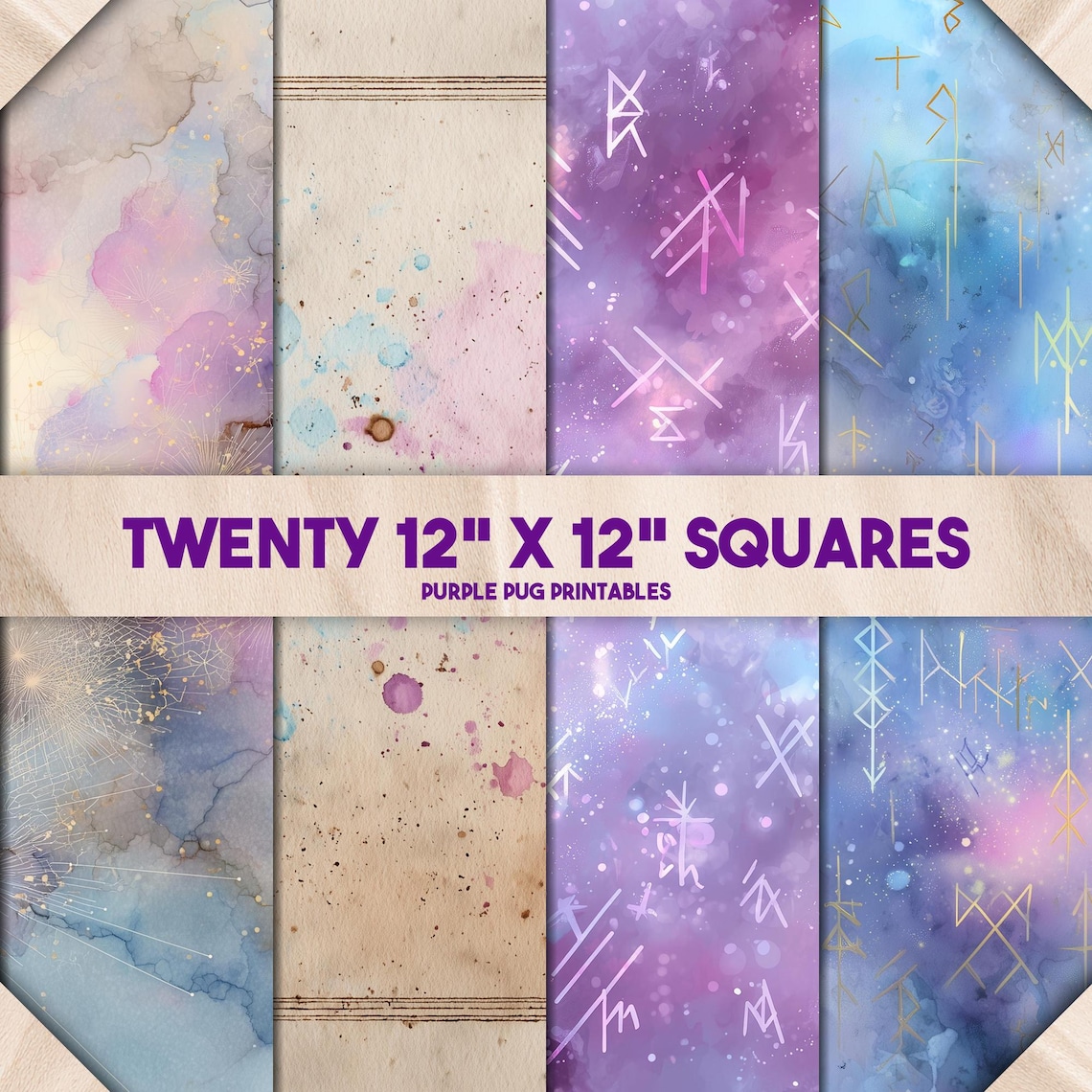 Soft Arcane Backgrounds - Digital Paper Pack, Pastel Celestial Textures ...