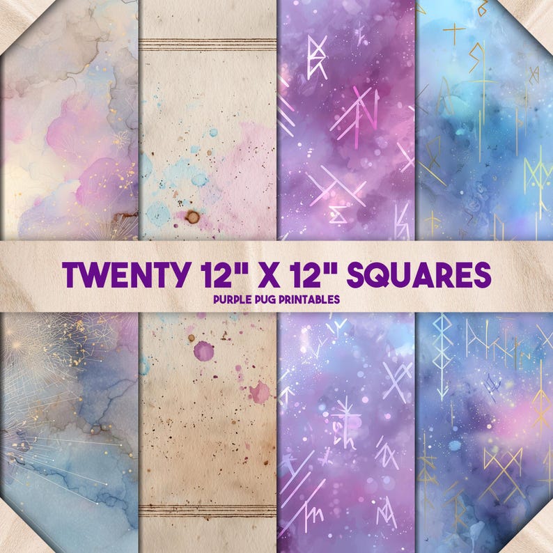 Soft Arcane Backgrounds - Digital Paper Pack, Pastel Celestial Textures ...