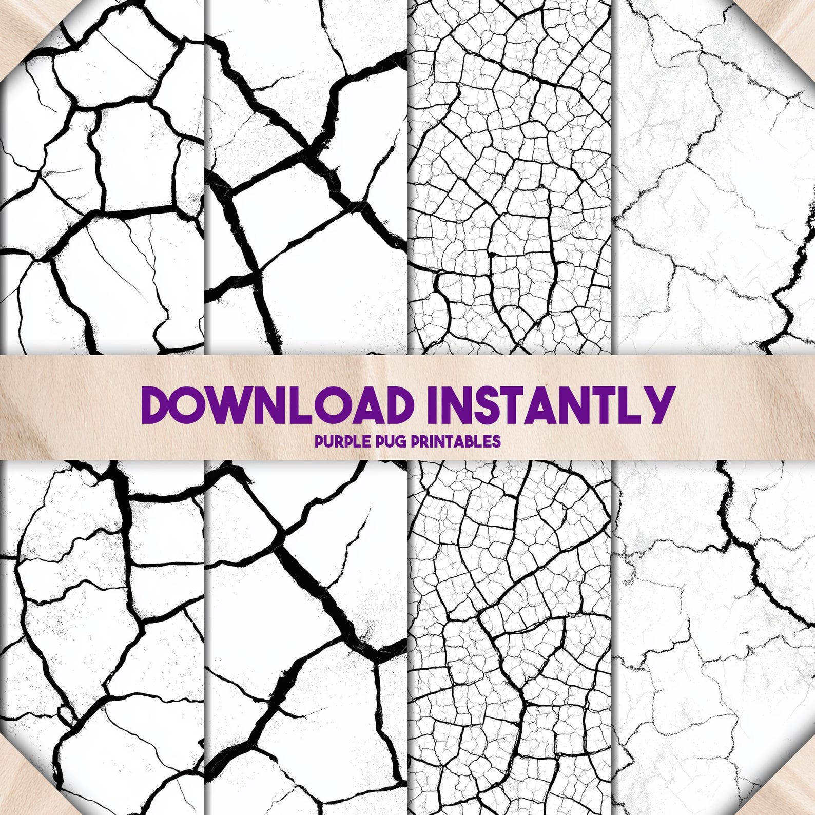 Minimalist Crackle Pack - Seamless Crackle Ceramic Textures, Black ...