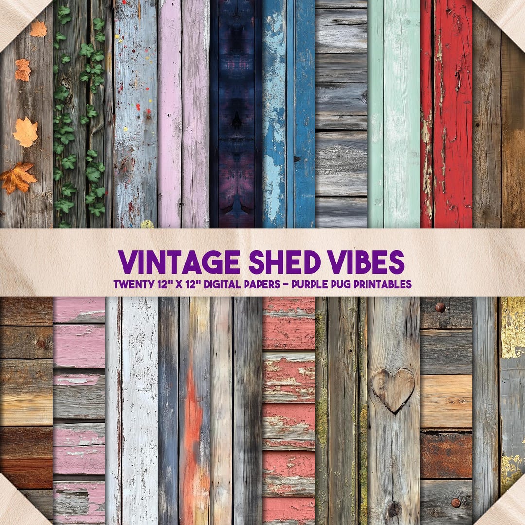 Vintage Shed Vibes - Rustic Barn Wood Textures, Seamless Digital Paper ...