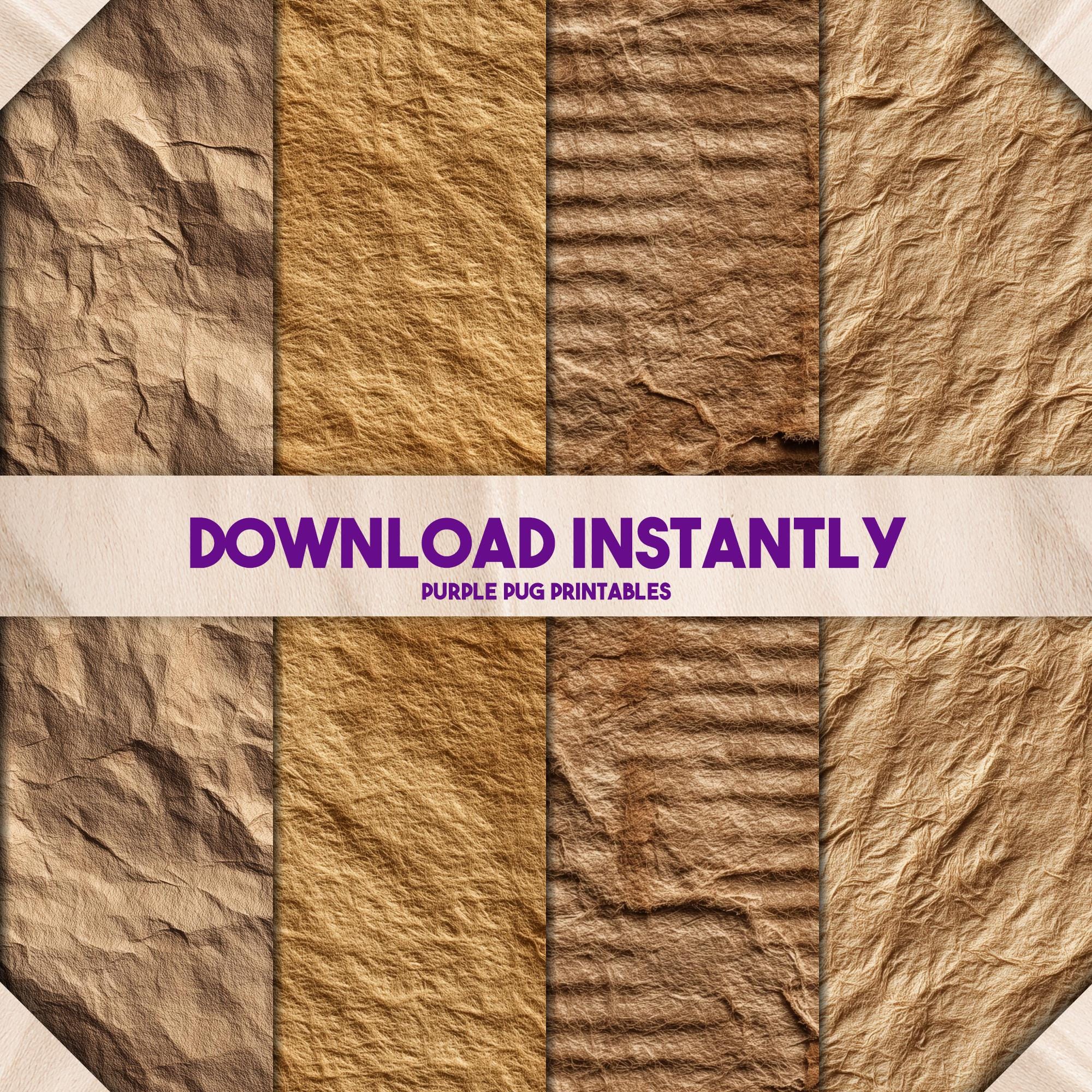 Textured Brown Paper Set- Seamless Brown Digital Paper, Rustic Kraft ...