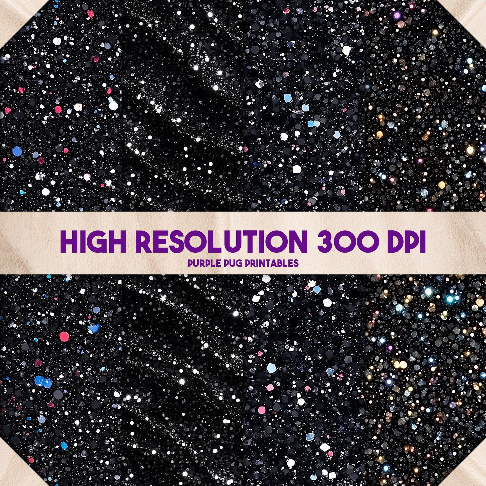 Black Glitter Papers - Seamless Glitter Digital Paper, Dark Sparkle ...
