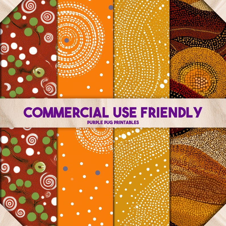 Dotted Earthsong - Aboriginal Dot Art Digital Paper Pack, Indigenous ...