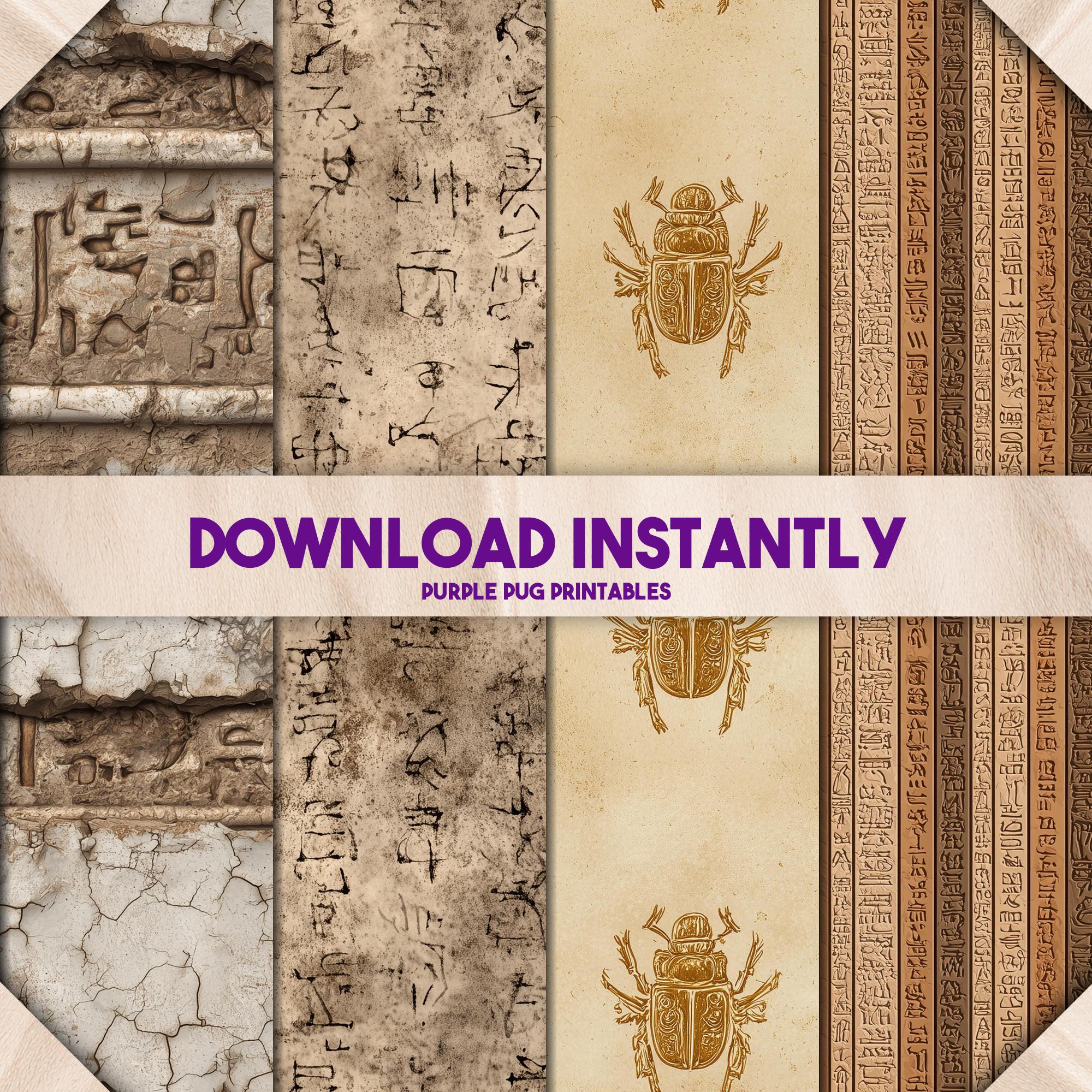 Ancient Textures - Seamless Ancient Egyptian Digital Paper, Vintage ...