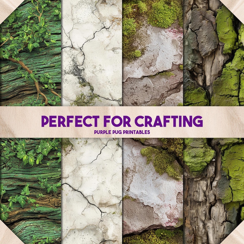 Woodland Stone & Bark- Seamless Forest Floor Textures, Mossy Bark ...