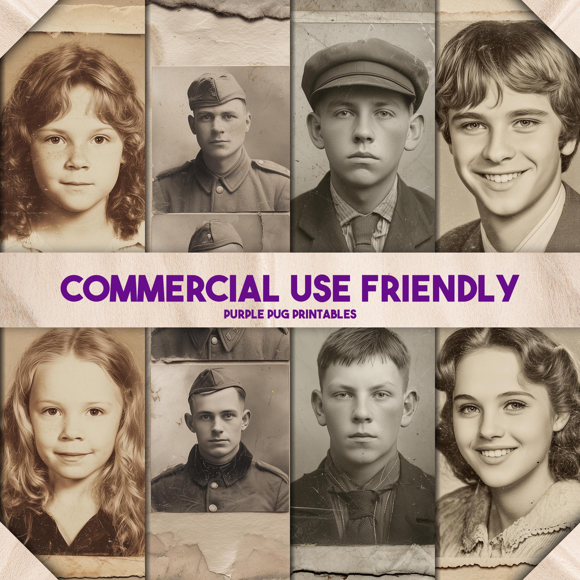 Retro Photo Fussy Cuts - Vintage Photo Portraits for Fussy Cutting ...