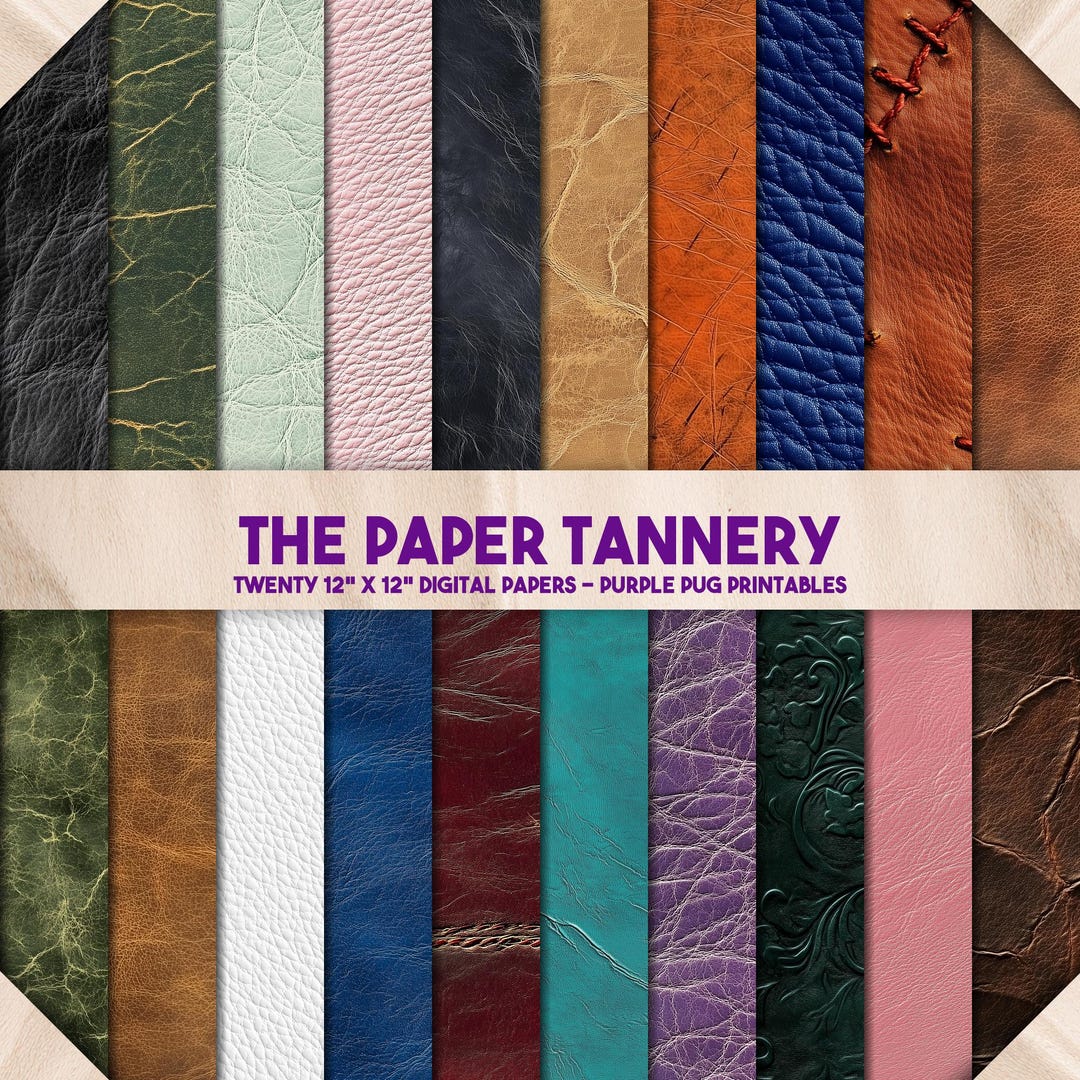 The Paper Tannery - Leather Texture Digital Paper Pack, Seamless Junk ...