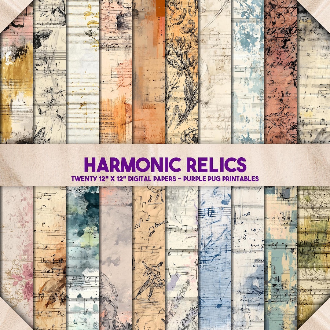 Harmonic Relics - Seamless Vintage Musical Papers Printable, Sheet ...