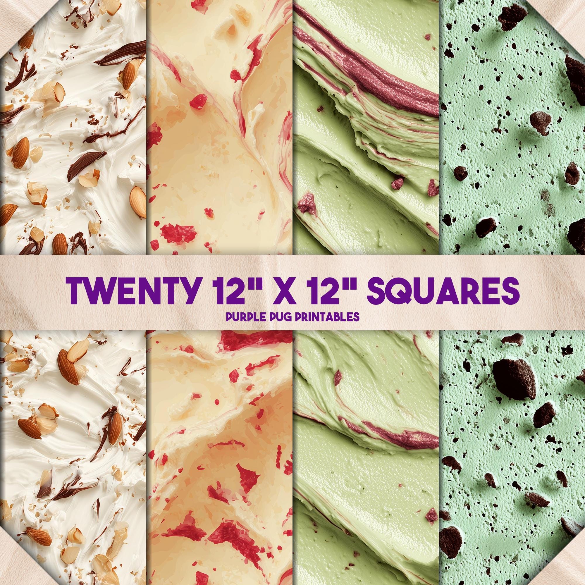 Ice Cream Textures – Seamless Realistic Ice Cream Texture Paper ...