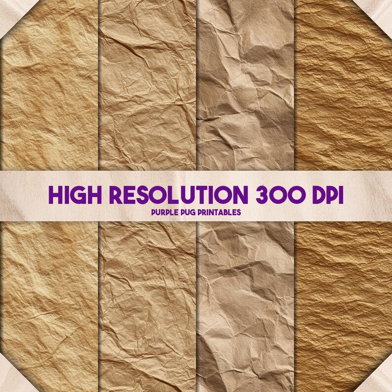 Textured Brown Paper Set- Seamless Brown Digital Paper, Rustic Kraft ...