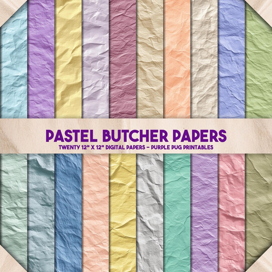 Pastel Butcher Papers - Seamless Pastel Digital Paper, Crinkled Texture ...