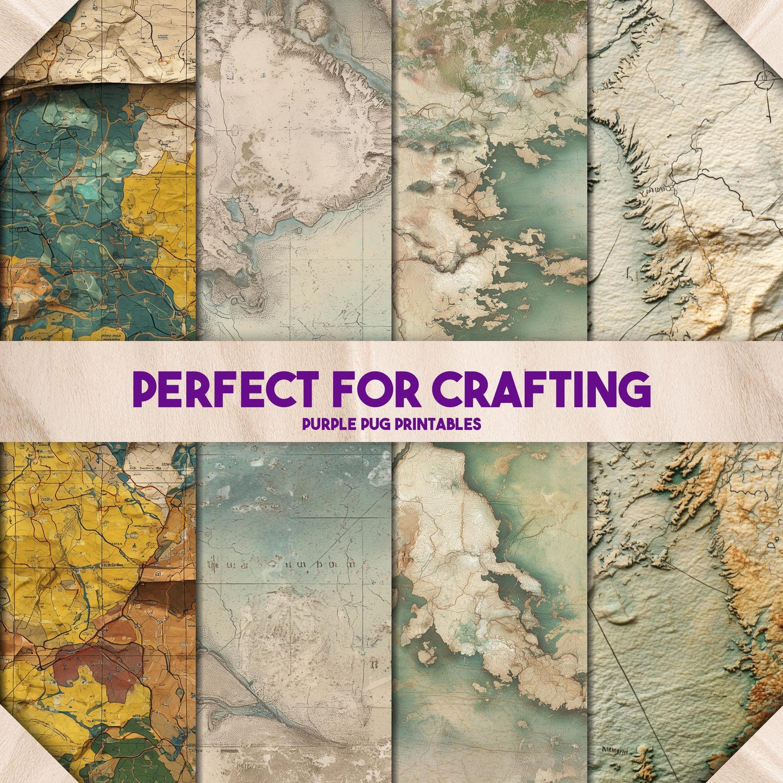 Weathered Maps - Antique Map Digital Paper Pack, Vintage Cartography ...