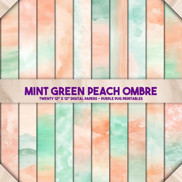 Mint and Peach - Etsy