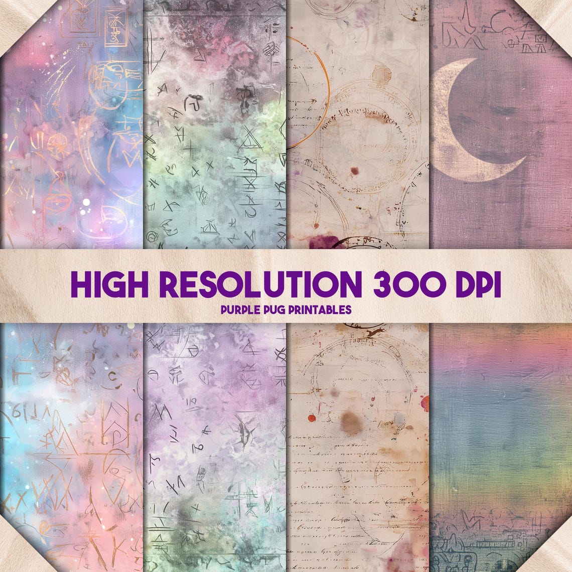 Soft Arcane Backgrounds - Digital Paper Pack, Pastel Celestial Textures ...