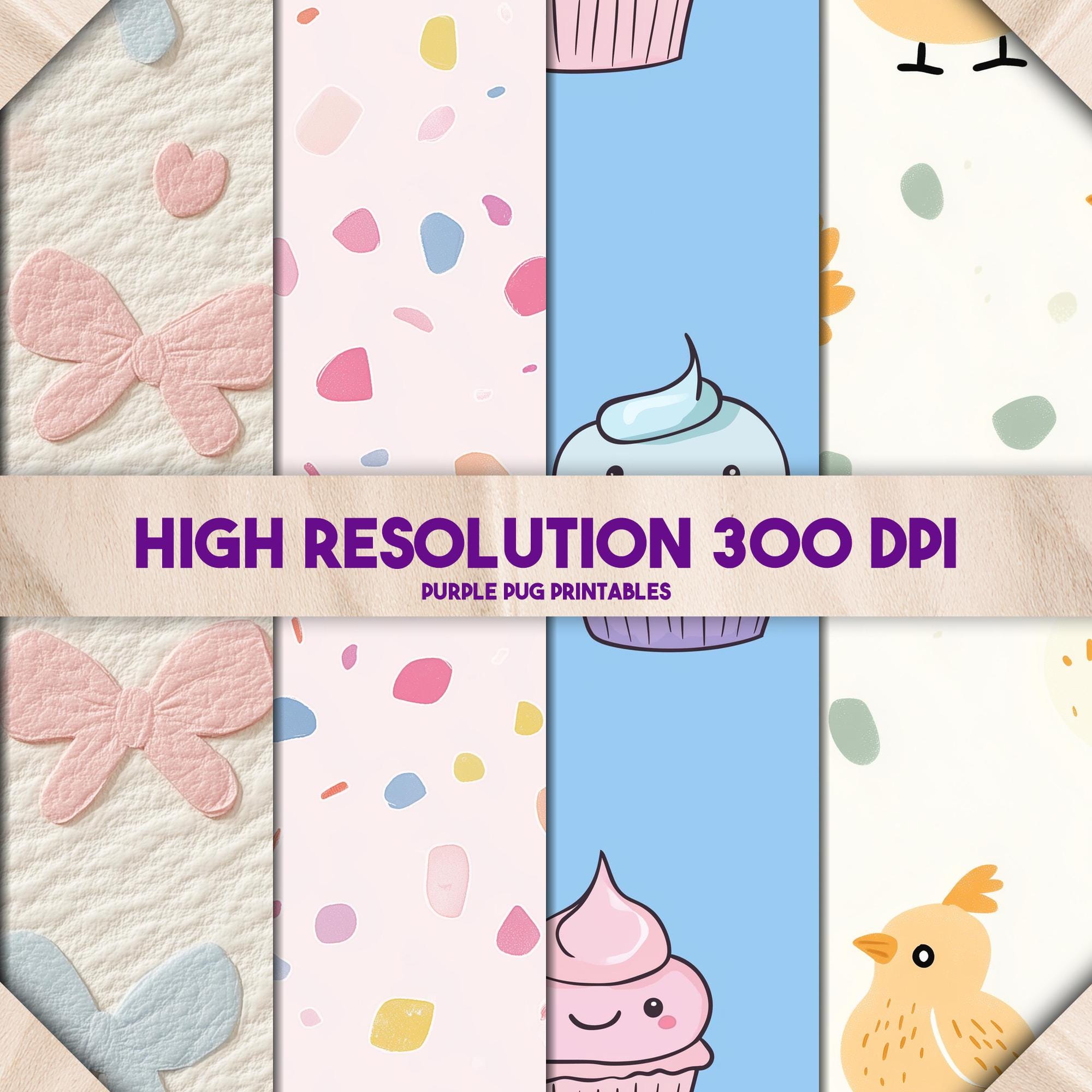 Cute Whimsy Patterns - Cute Printable Papers, Seamless Kawaii Digital ...