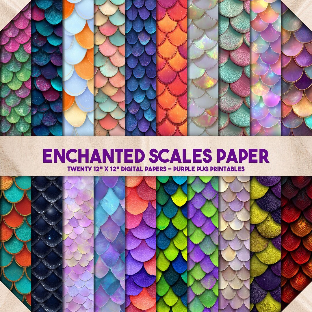 Enchanted Scales Paper - Seamless Fantasy Dragon Scale Textures ...
