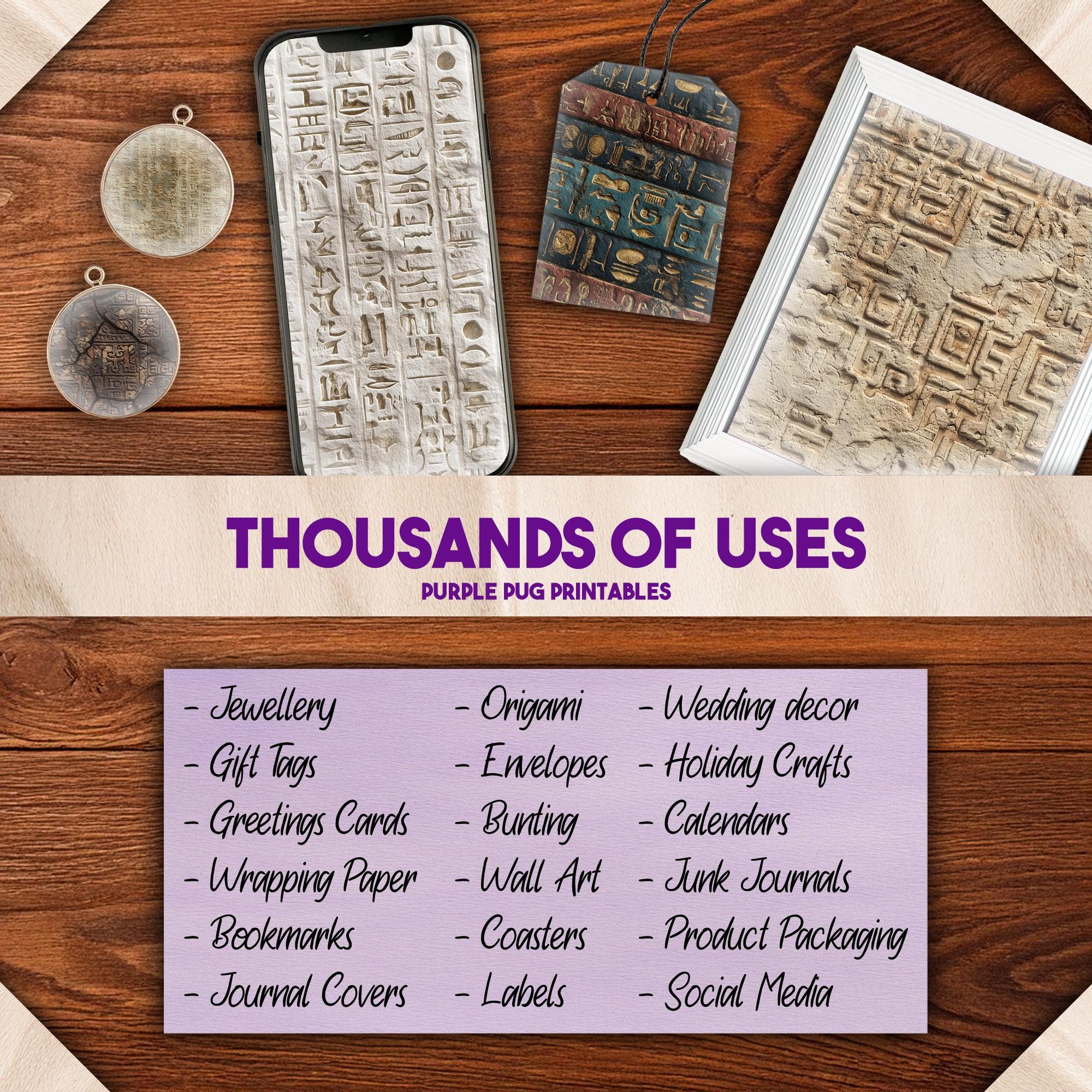 Ancient Textures - Seamless Ancient Egyptian Digital Paper, Vintage ...