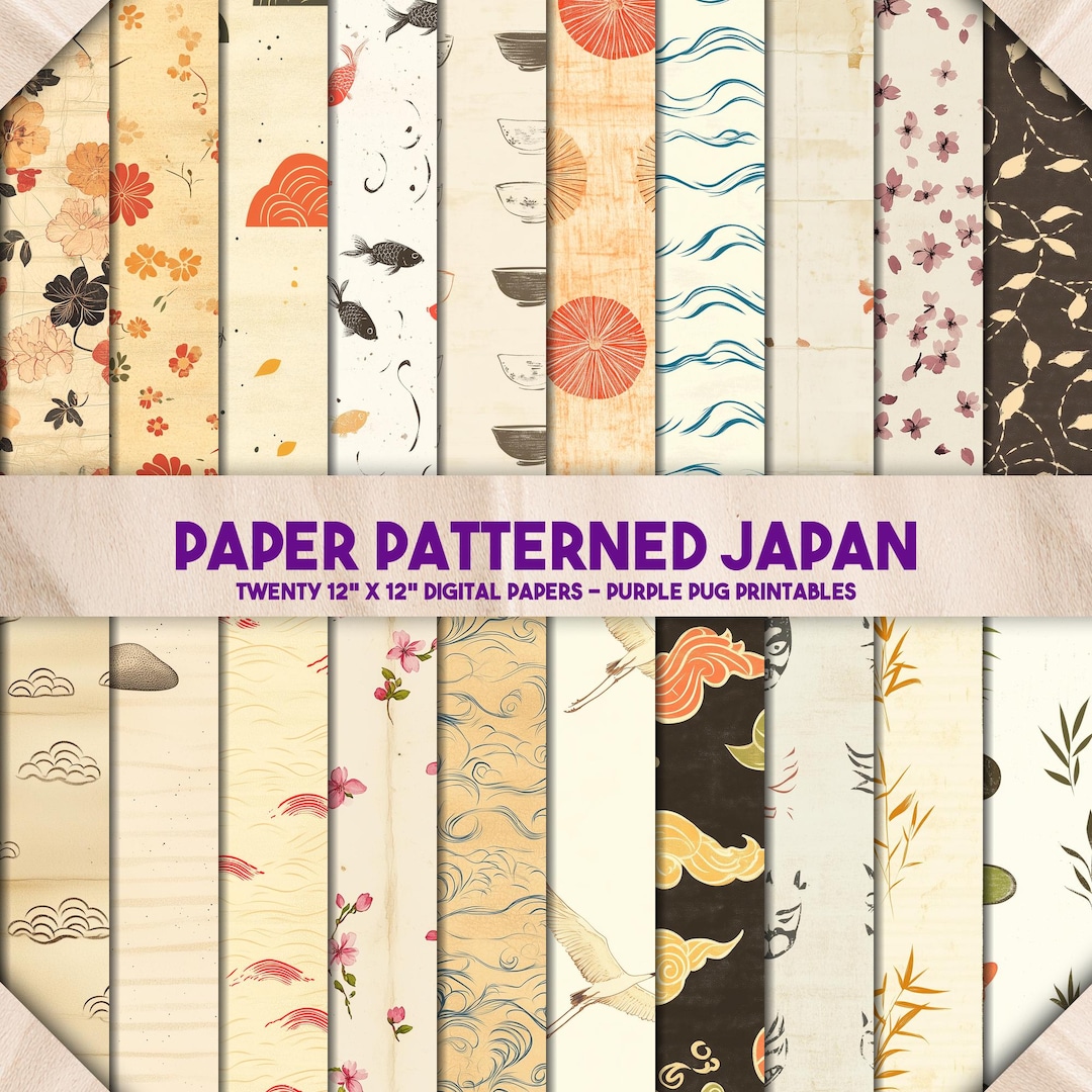 Paper Patterned Japan - Japanese Patterns Digital Paper Pack, Kimono ...