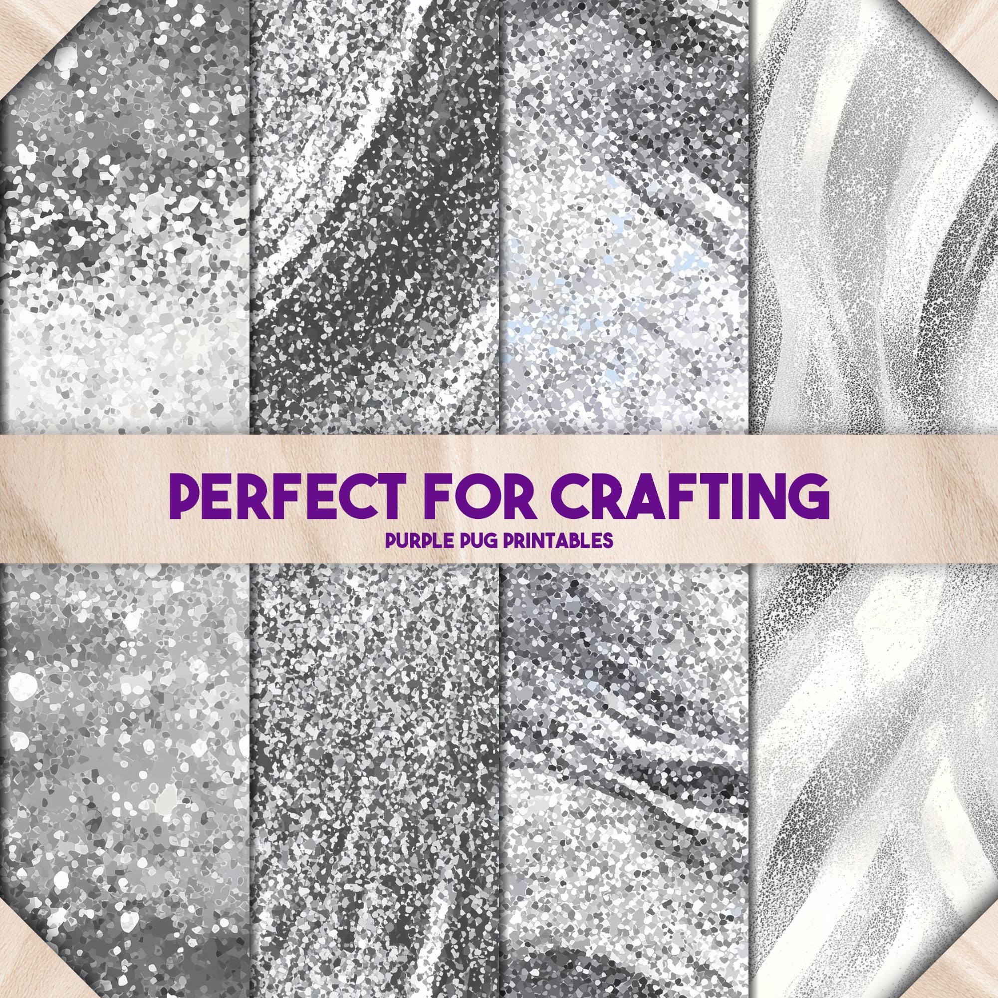 Silver Glitter Papers - Seamless Digital Paper, Gray Marble Textures ...