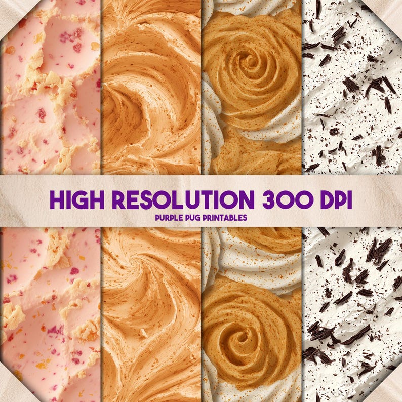 Ice Cream Textures – Seamless Realistic Ice Cream Texture Paper ...