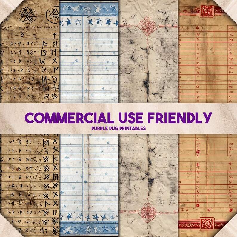 Occult Office Papers - Digital Paper, Vintage Ledger Pages, Grimoire ...