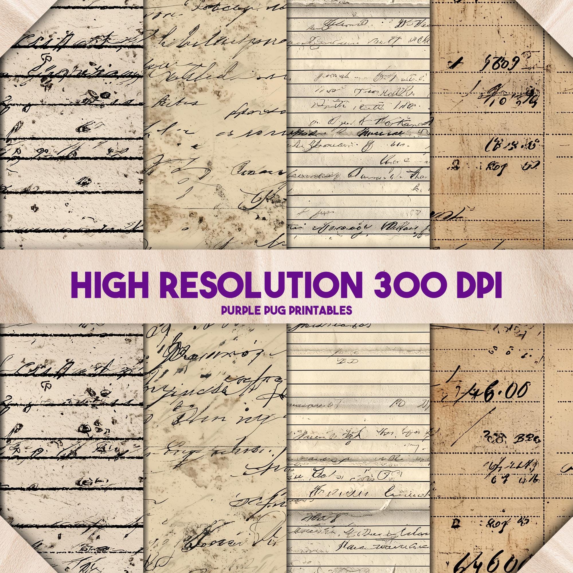 Aged Ledger Patterns – Seamless Antique Handwriting Digital Paper ...