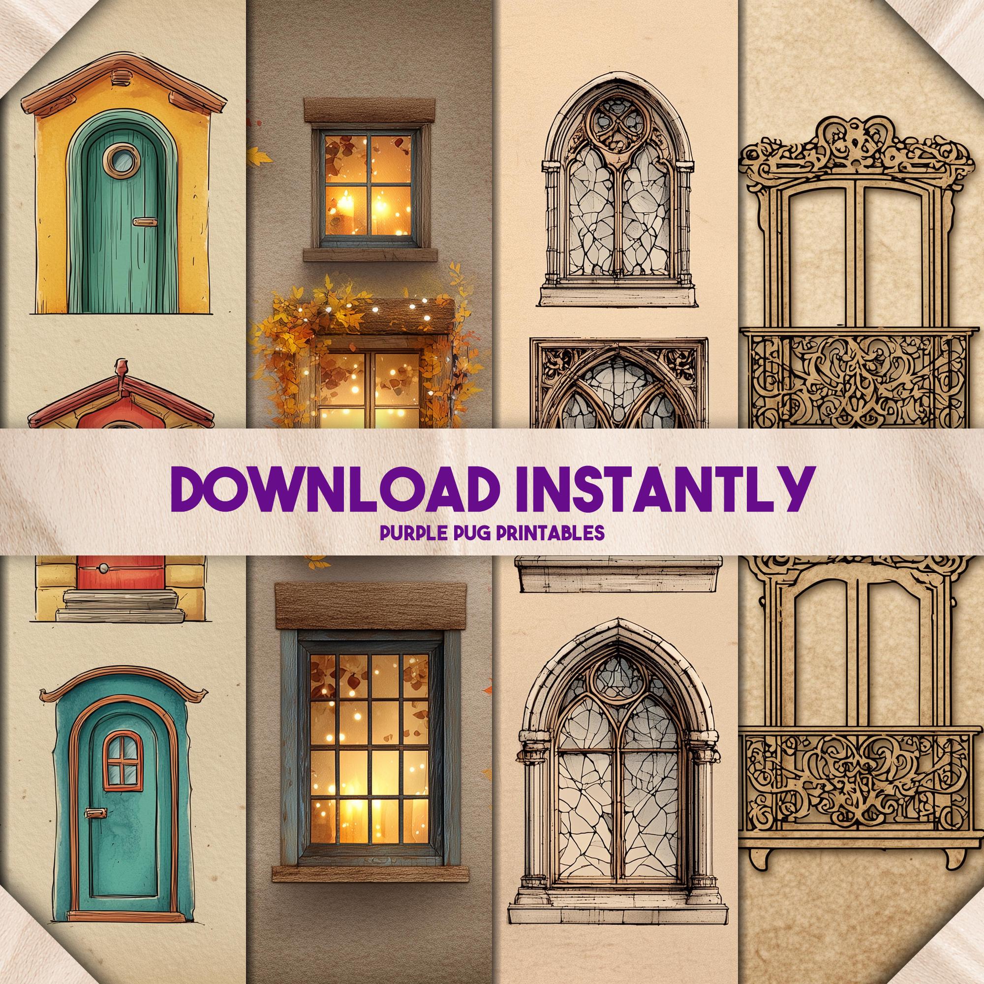 Fussy Cuts Doors N Windows - Fussy Cut Printable Doors and Windows for ...