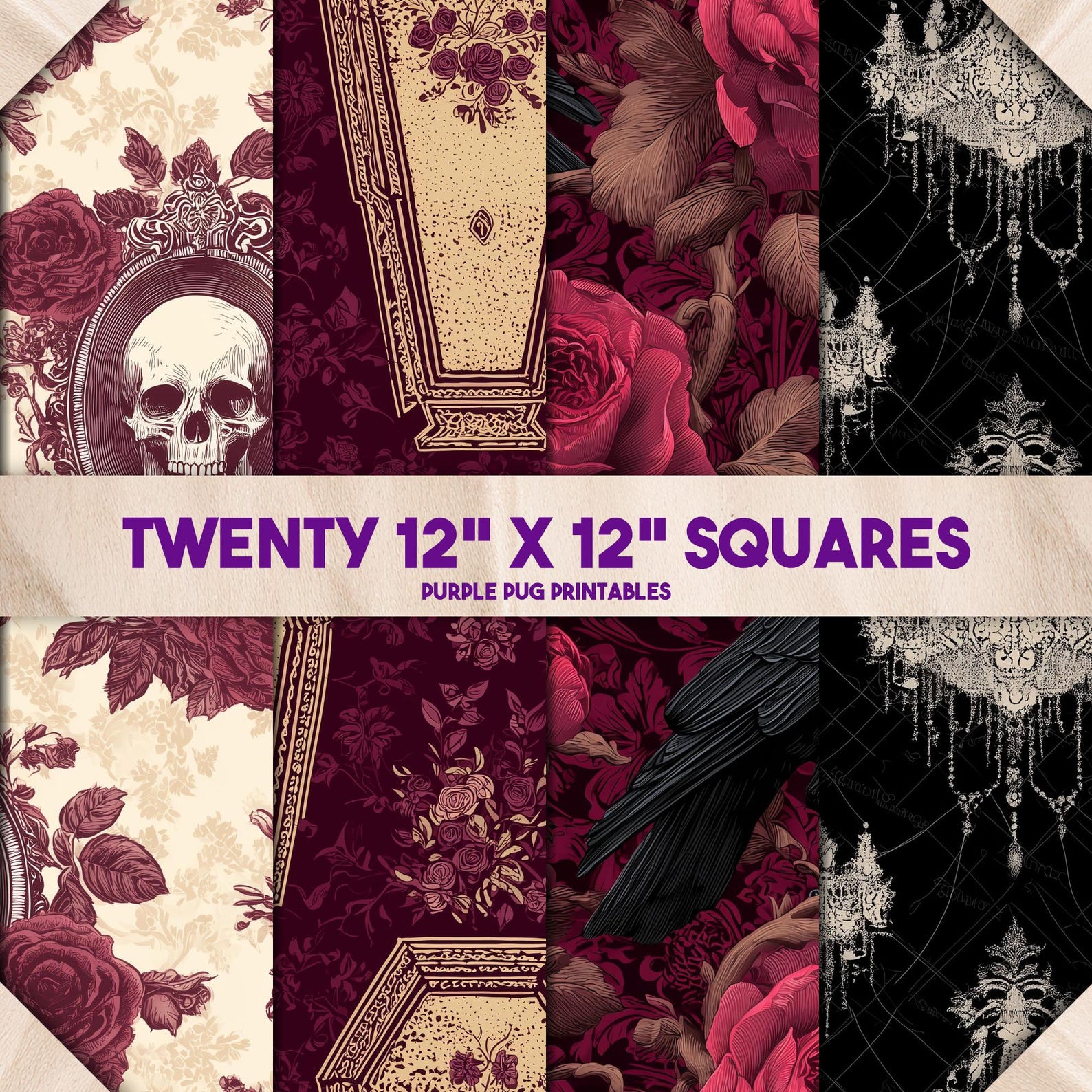 Gothic Wallpaper Pack - Seamless Gothic Victorian Digital Paper, Dark ...