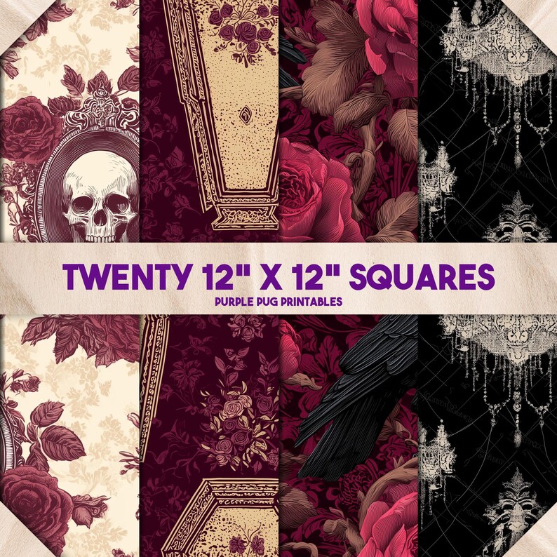 Gothic Wallpaper Pack - Seamless Gothic Victorian Digital Paper, Dark ...